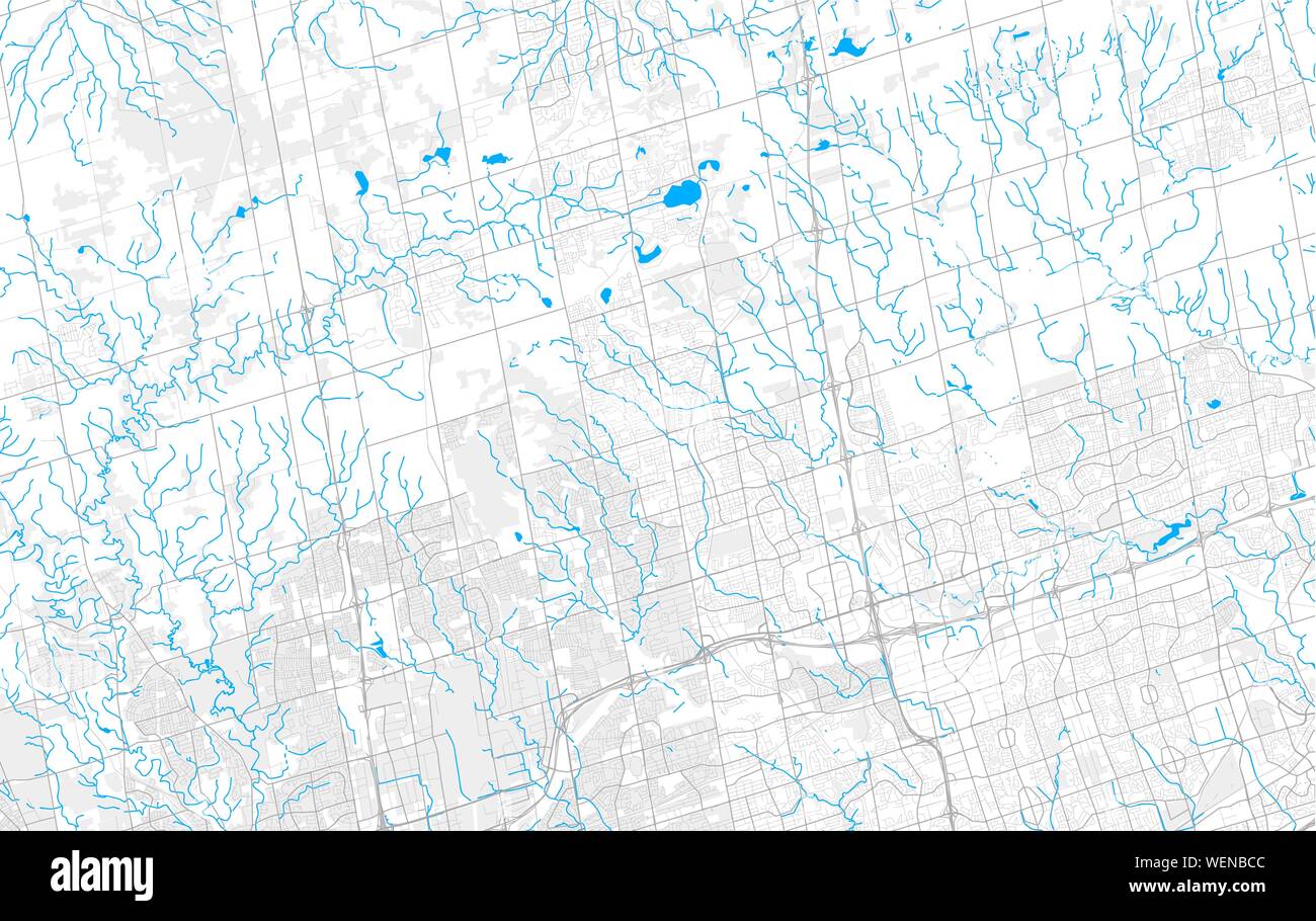Rich detailed vector area map of Richmond Hill, Ontario, Canada. Map ...