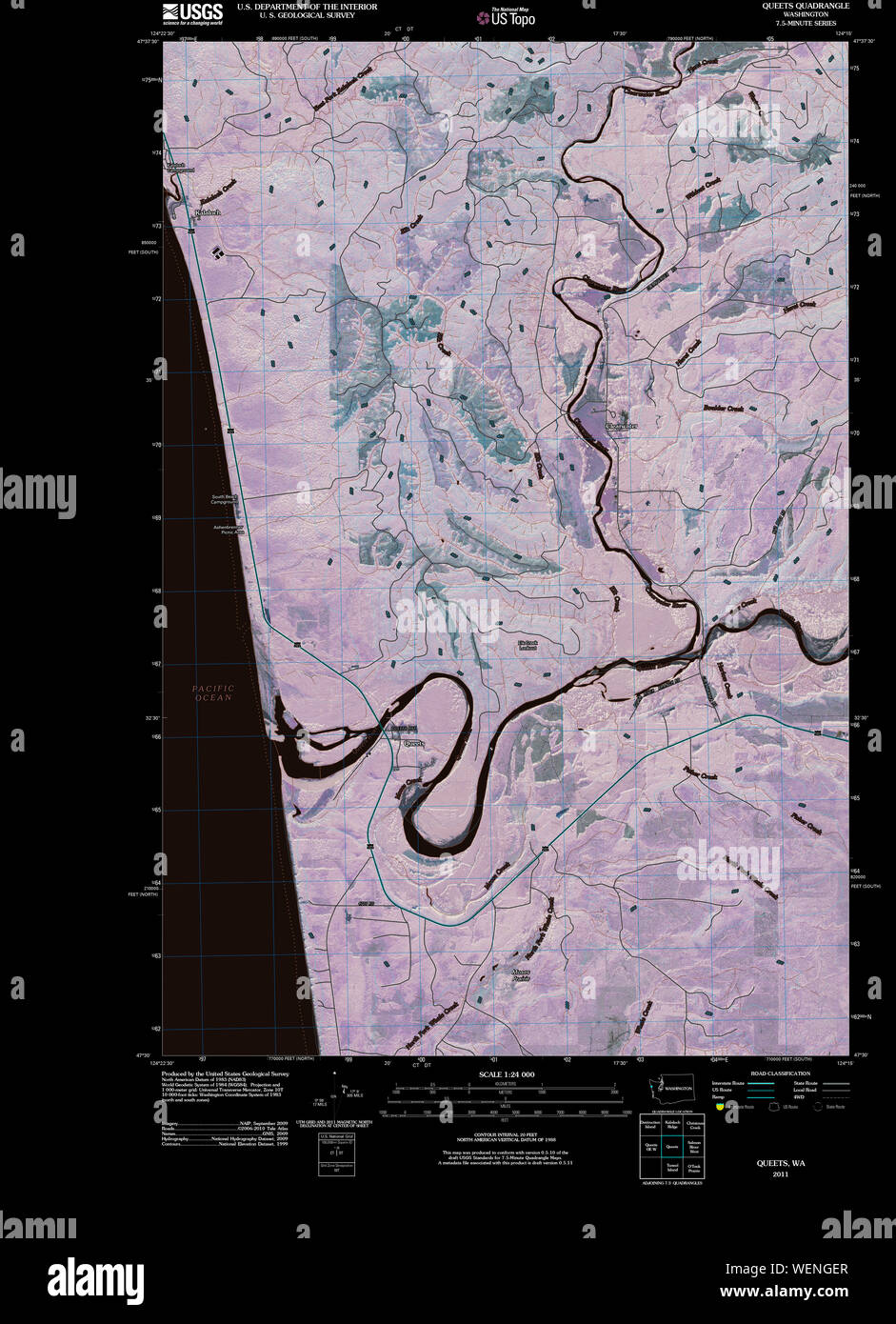 Map of queets hi-res stock photography and images - Alamy