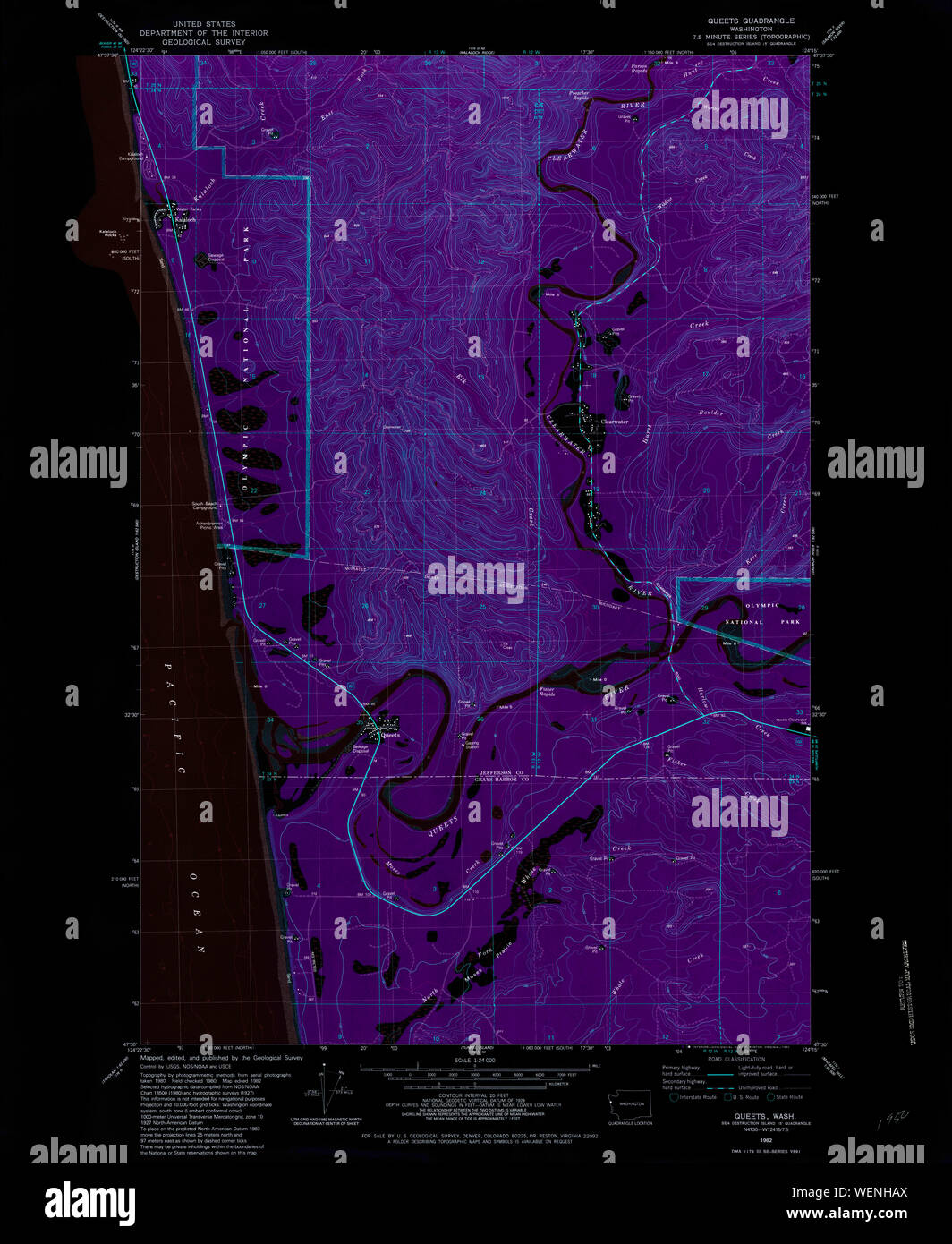 Queets map hi-res stock photography and images - Alamy