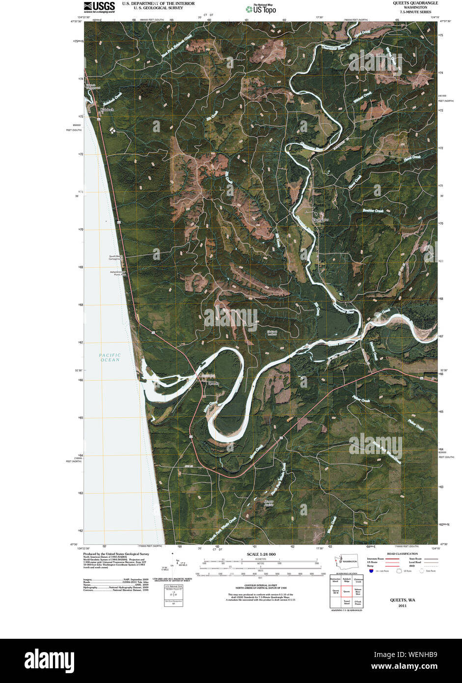 Queets washington map hi-res stock photography and images - Alamy