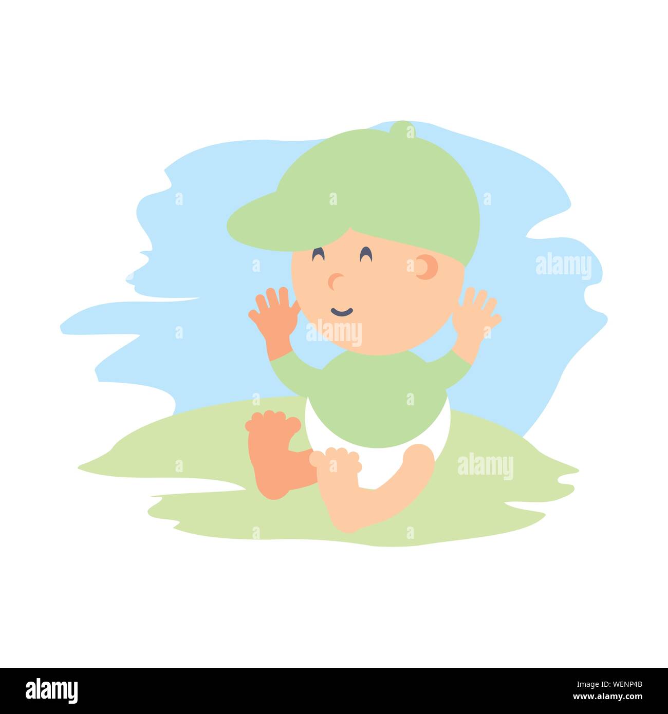 cute baby boy with cap avatar character vector illustration design ...