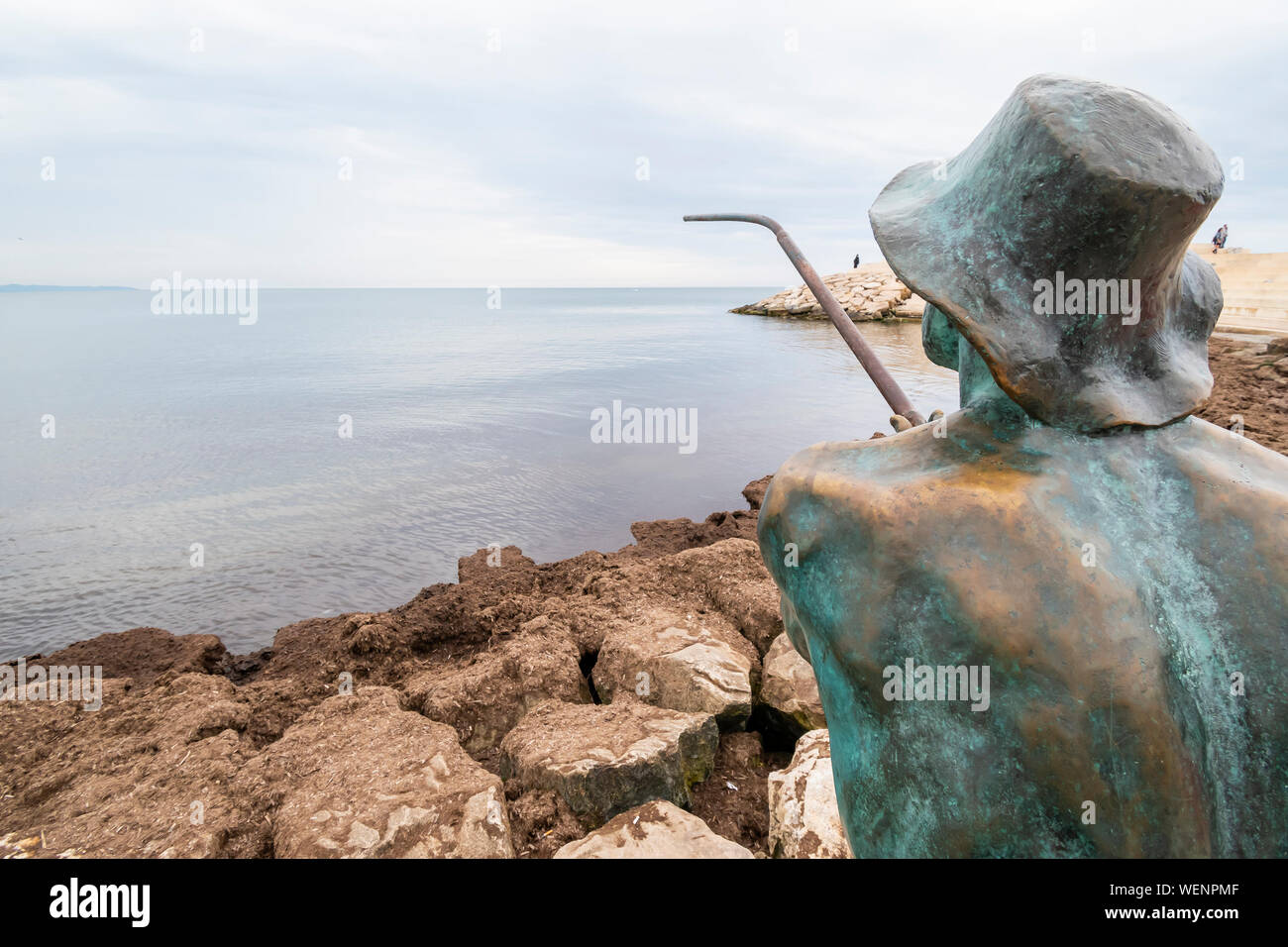 Fisherman sculpture at Vollga Waterfront Promenade in Durres, Albania ...