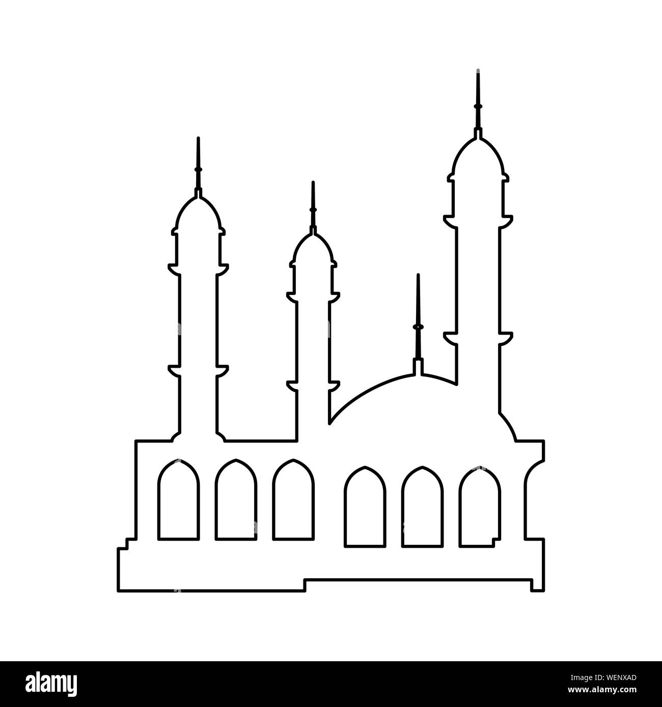 mosque building palace isolated icon Stock Vector Image & Art - Alamy