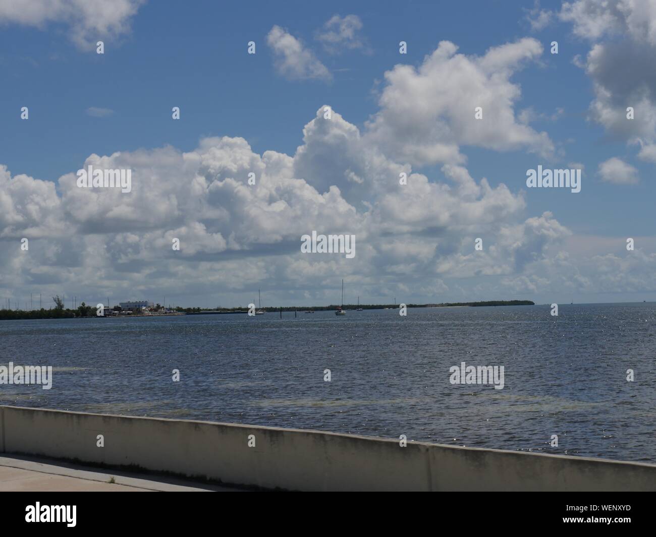 Scenic ocean view of the Key West, Florida with gorgeous clouds on a ...