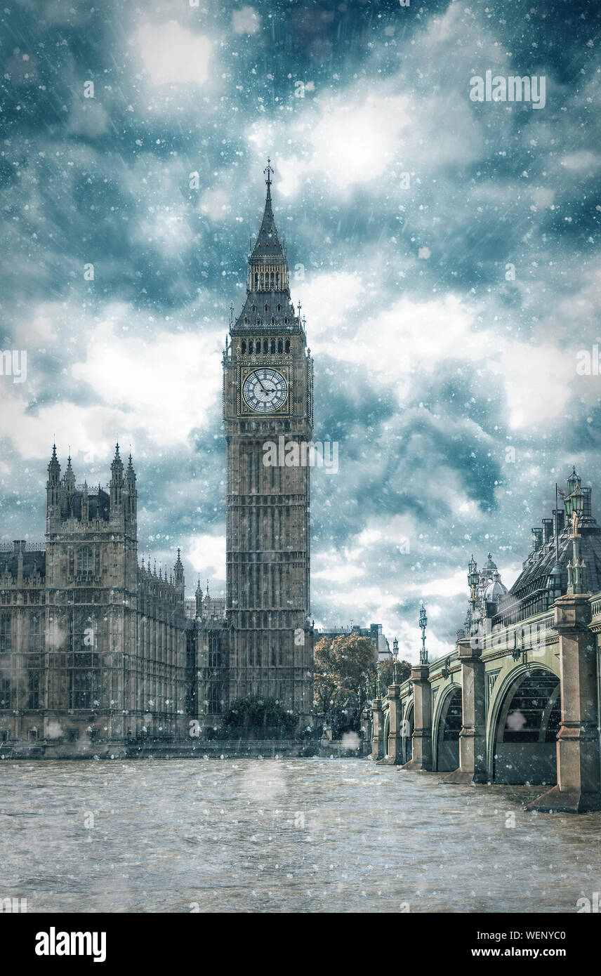 Big ben in the snow hi-res stock photography and images - Alamy