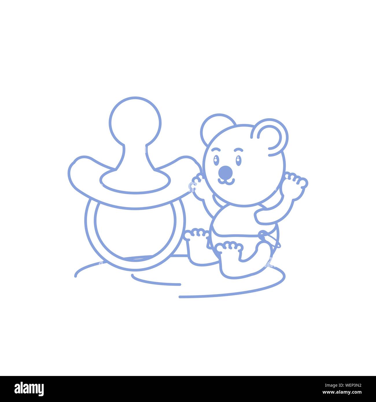 cute bear baby animal and pacifier vector illustration design Stock ...