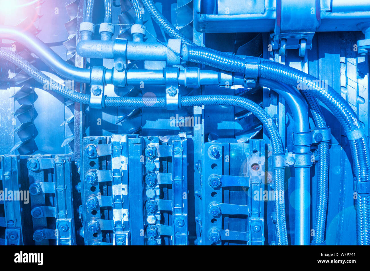 Technical background. Parts of jet engine Stock Photo - Alamy