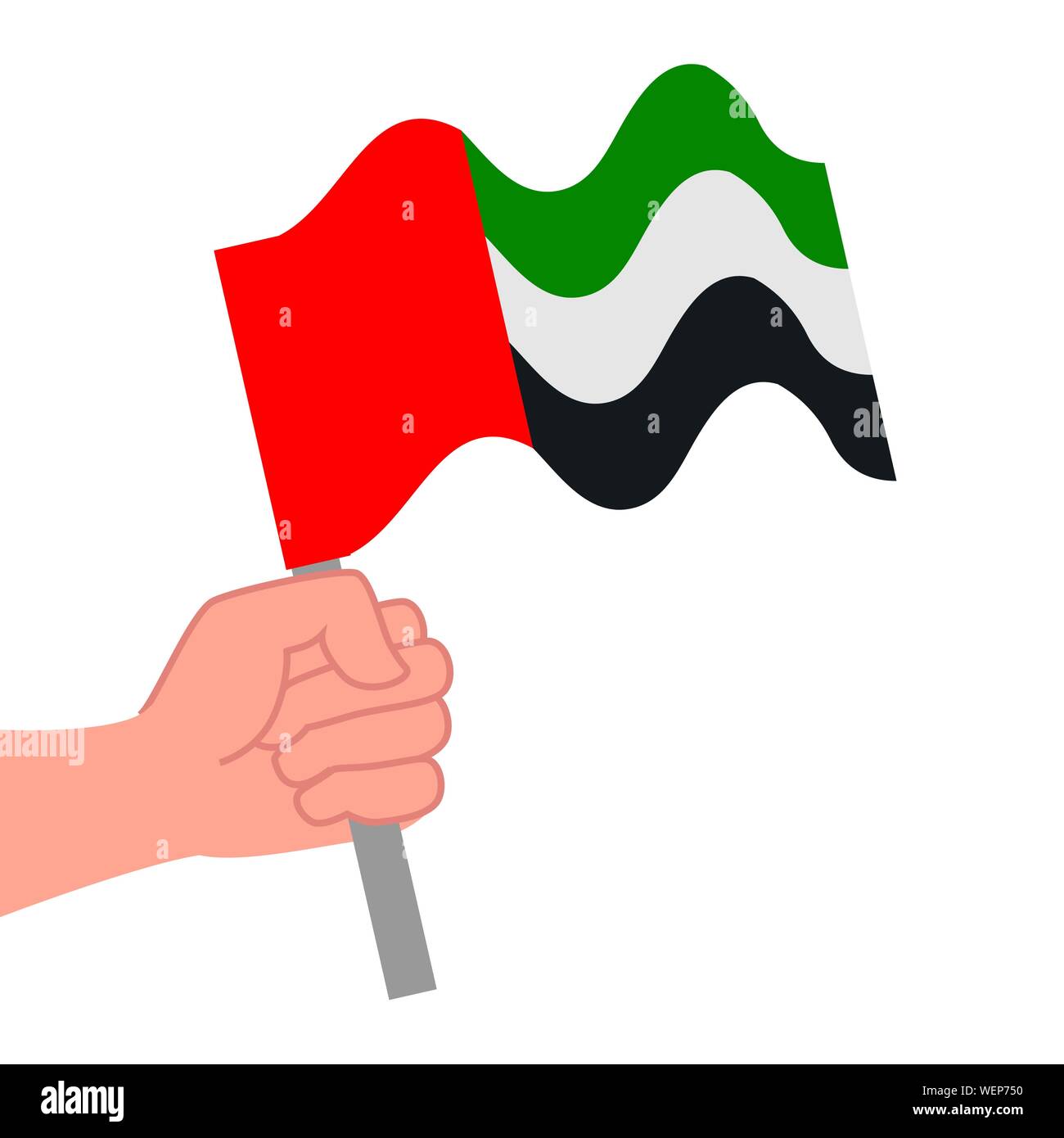 Uae flag hand Stock Vector Images - Alamy