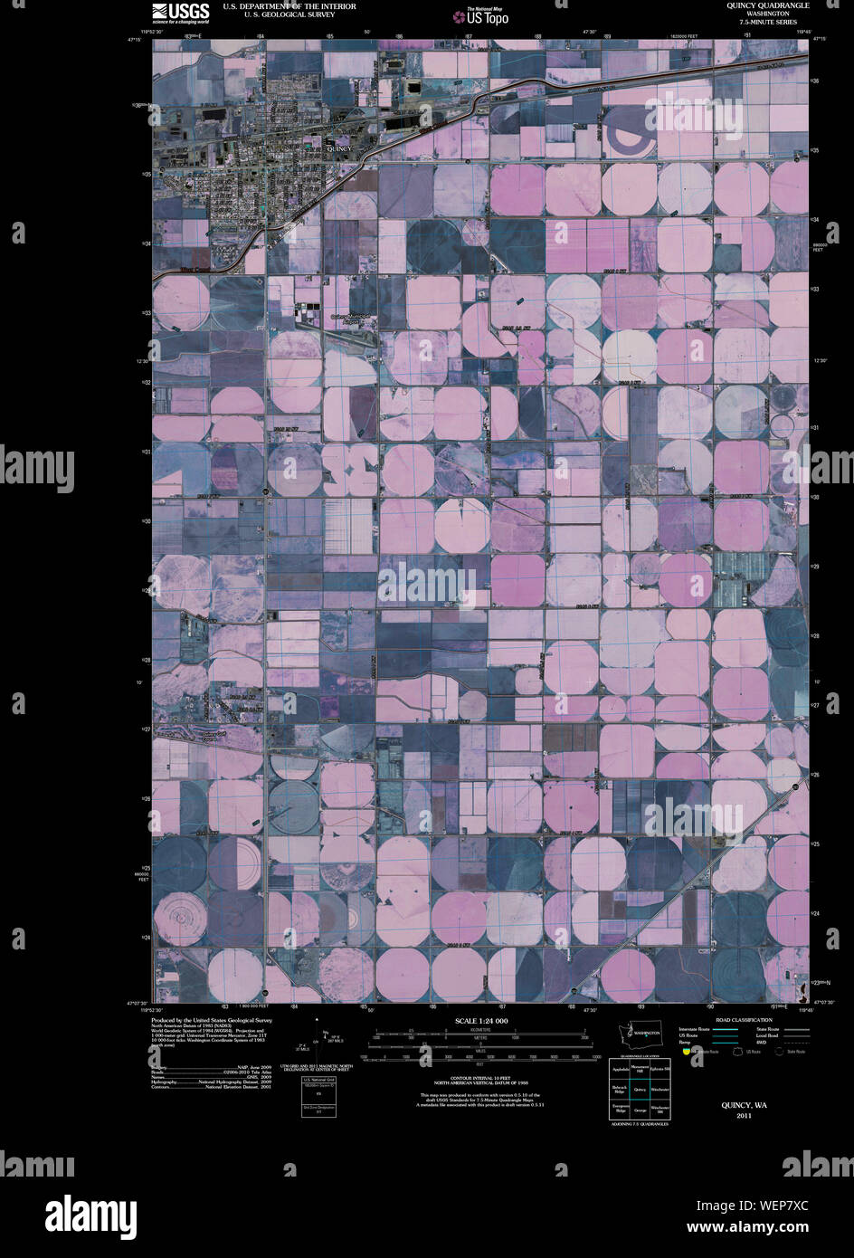 Quincy washington state map hi-res stock photography and images - Alamy