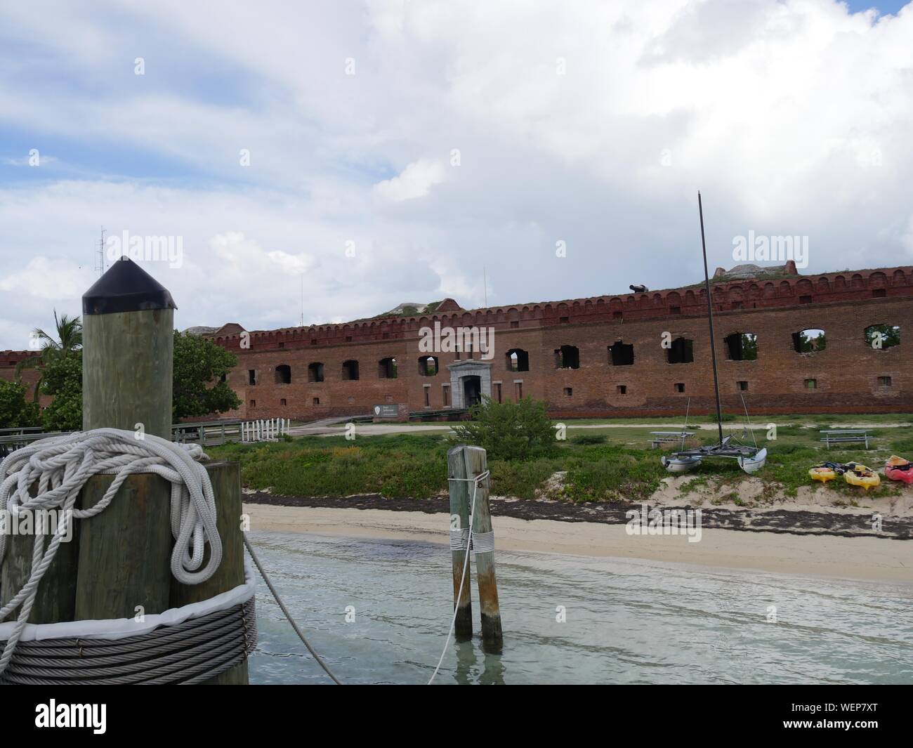 Fort Jefferson at the Dry Tortugas National Park is onle of the tourist ...