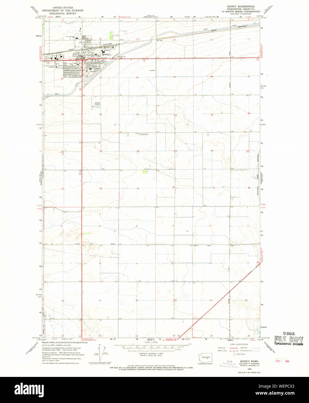 Quincy washington state map hi-res stock photography and images - Alamy