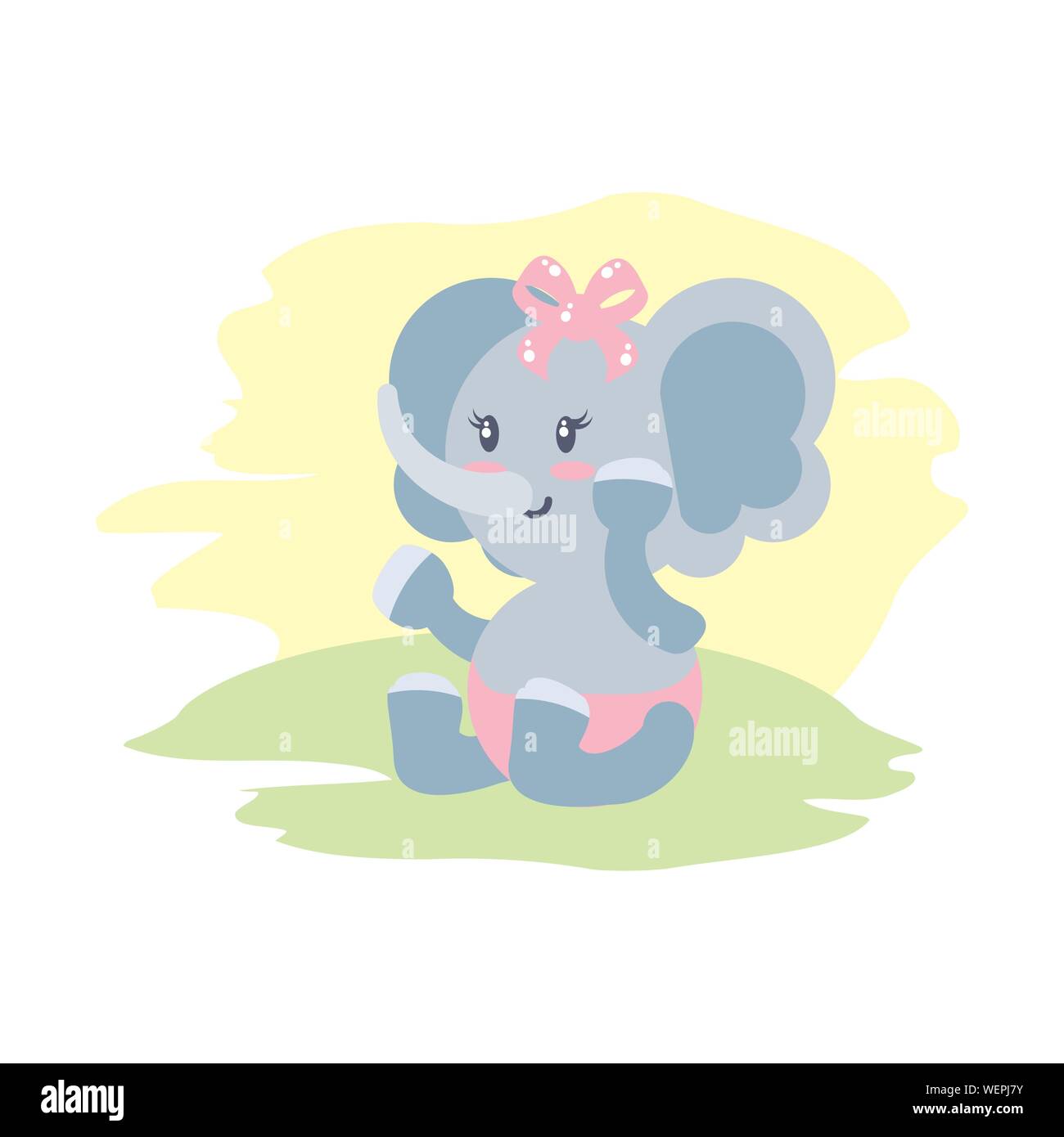 cute female elephant baby animal vector illustration design Stock ...
