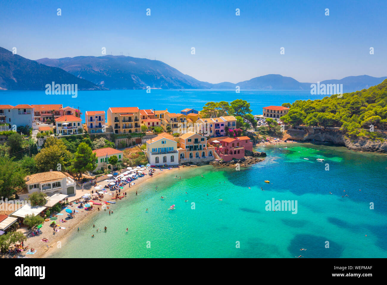 Picturesque Assos village in Kefalonia island, Greece Stock Photo - Alamy