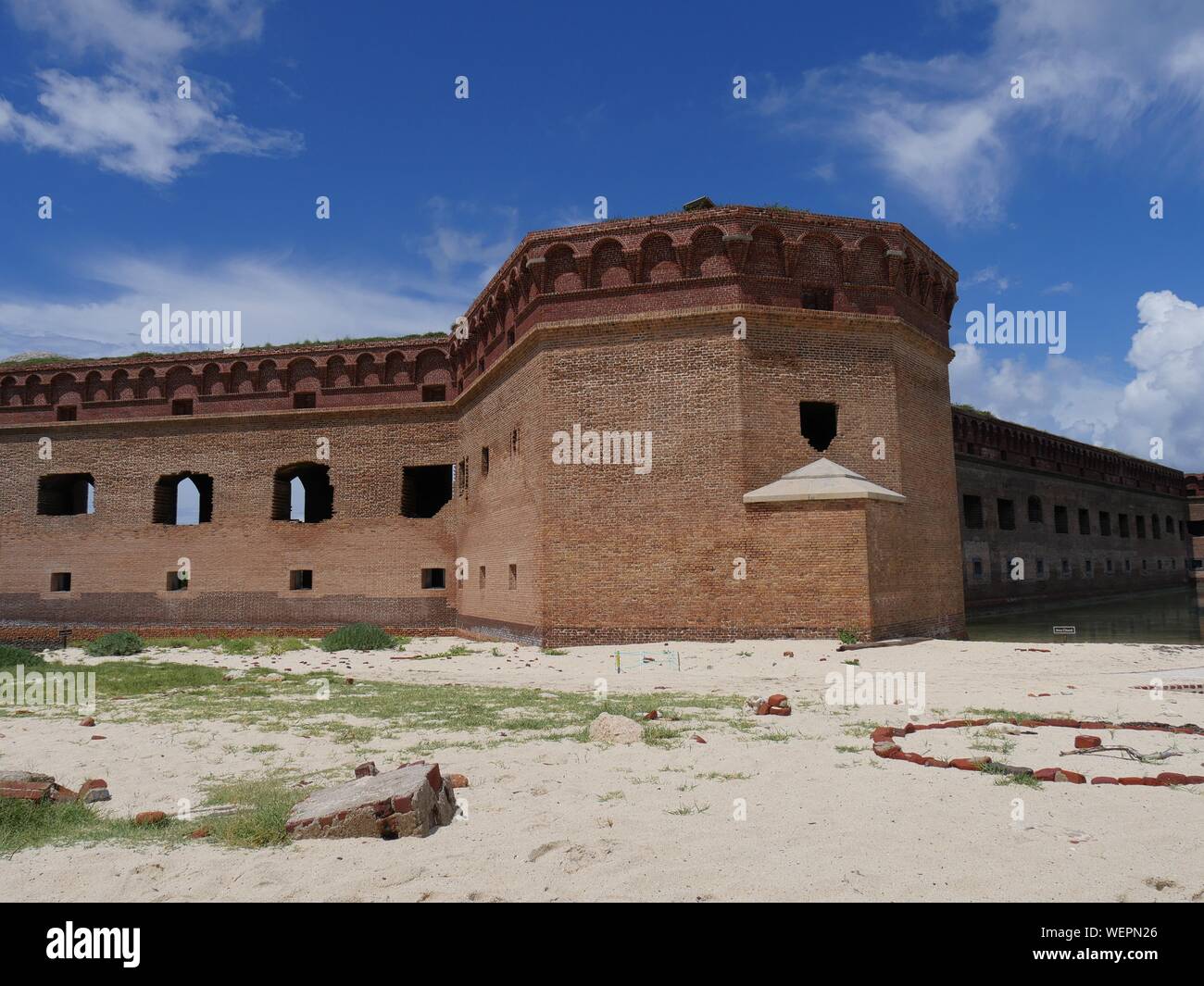 Fort Jefferson, a historic military fortress at the Dry Tortugas ...