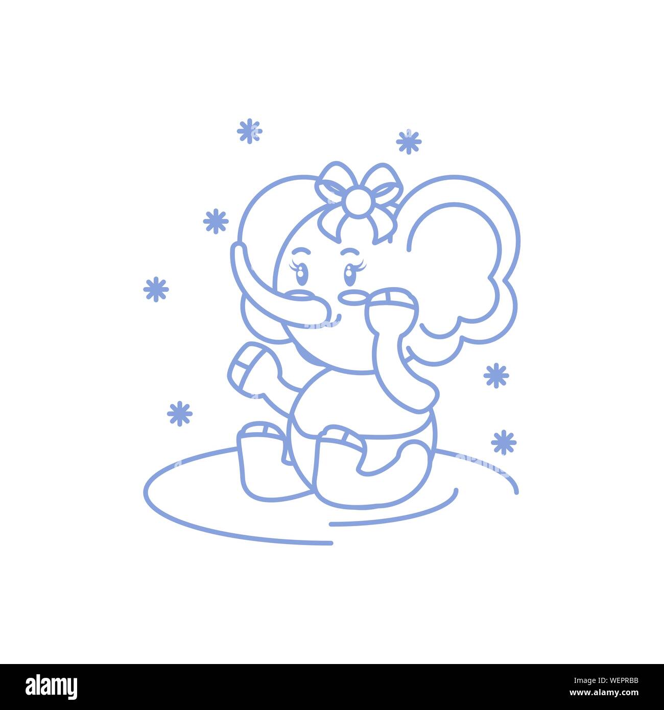cute female elephant baby animal vector illustration design Stock ...