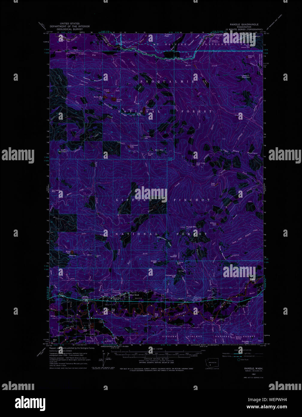 Map of randle washington hi-res stock photography and images - Alamy