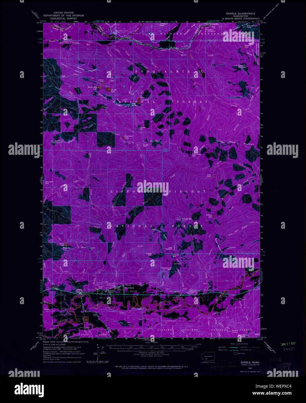 Map of randle washington hi-res stock photography and images - Alamy