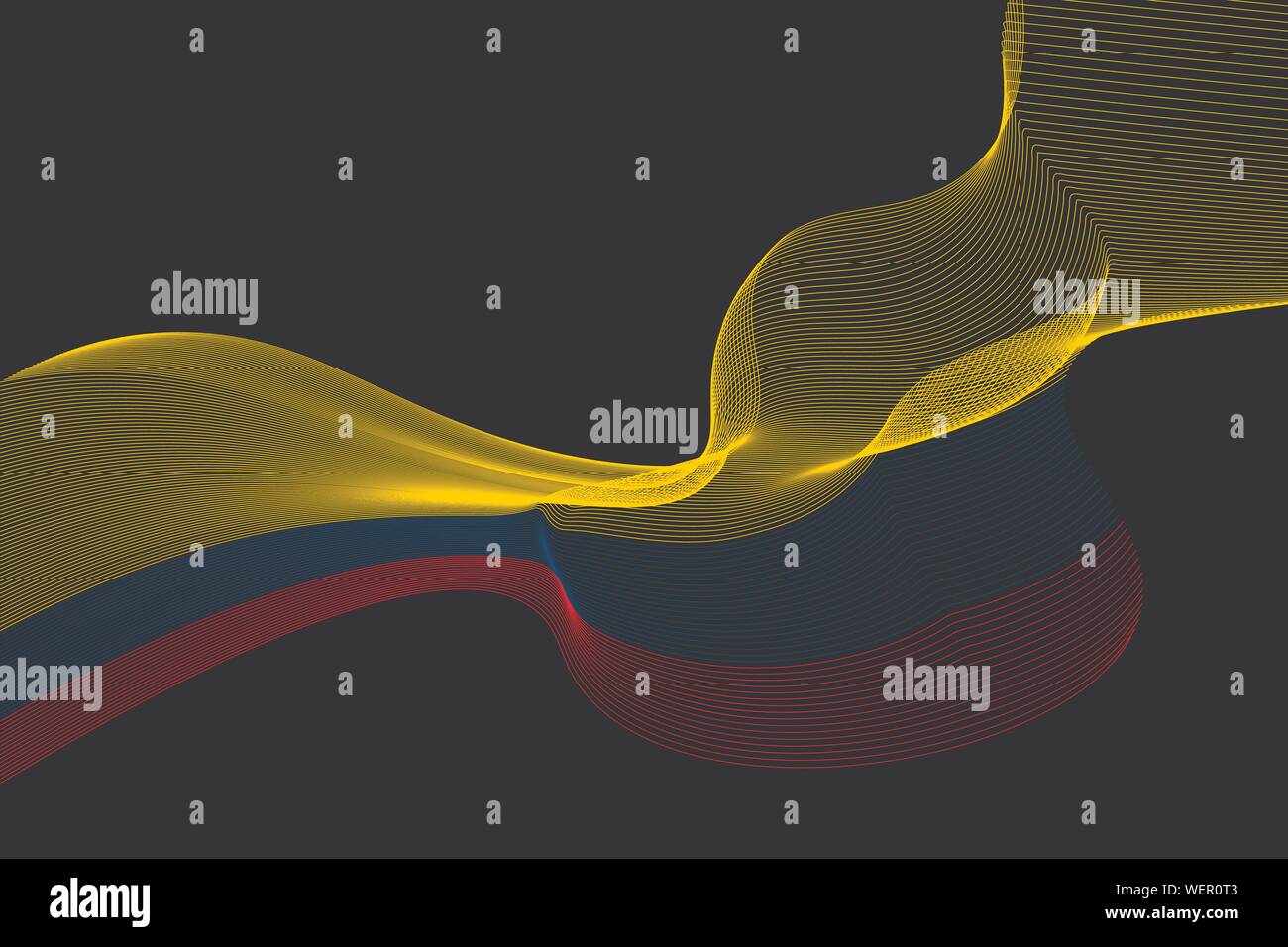 Abstract lines vector background. Colours of Colombia flag. Eps10 Stock ...