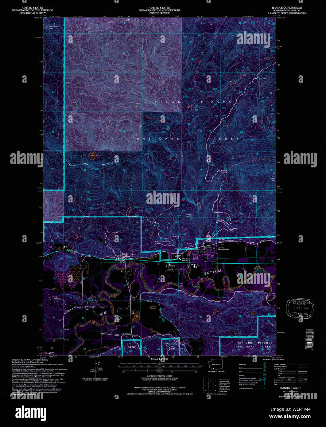 Map of randle washington hi-res stock photography and images - Alamy