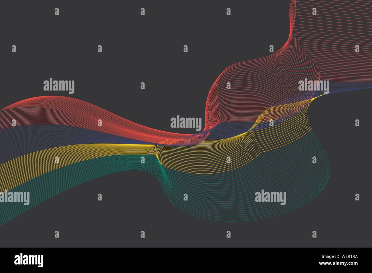 Abstract lines vector background. Colours of Mauritius flag. Eps10 ...