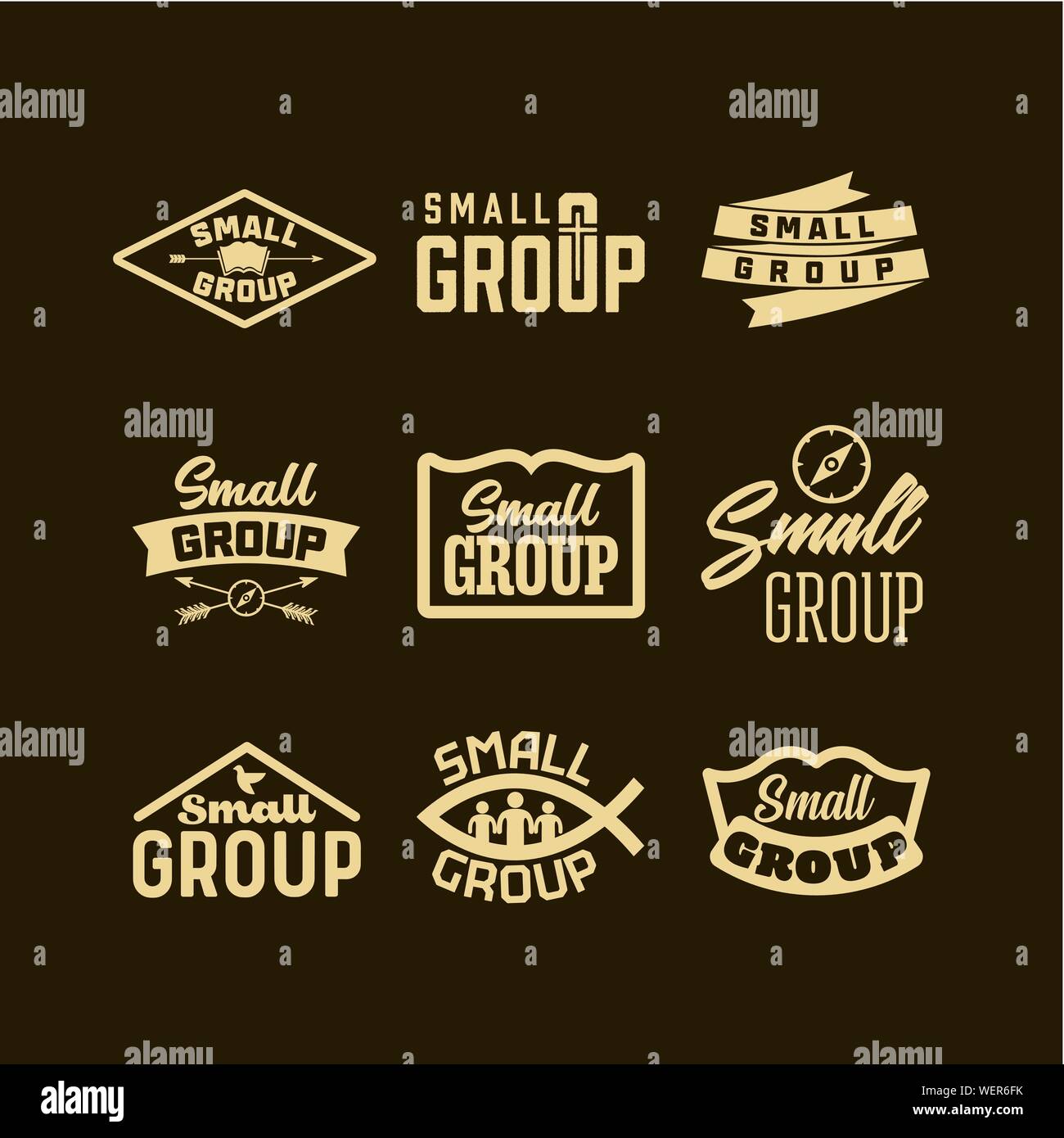 Christian logos, banners and stickers. Small group Stock Vector Image ...