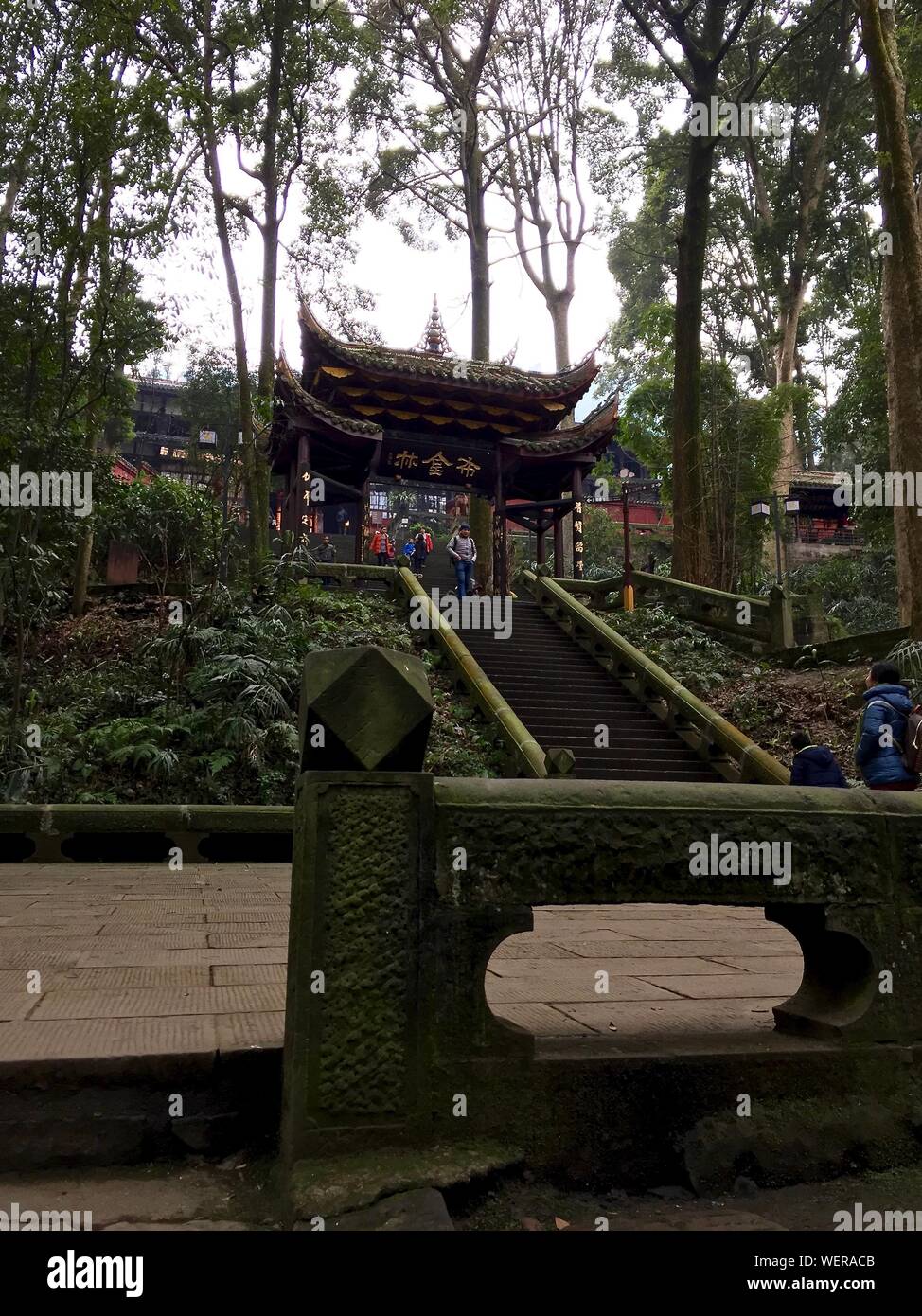 Steps in temple hi-res stock photography and images - Alamy