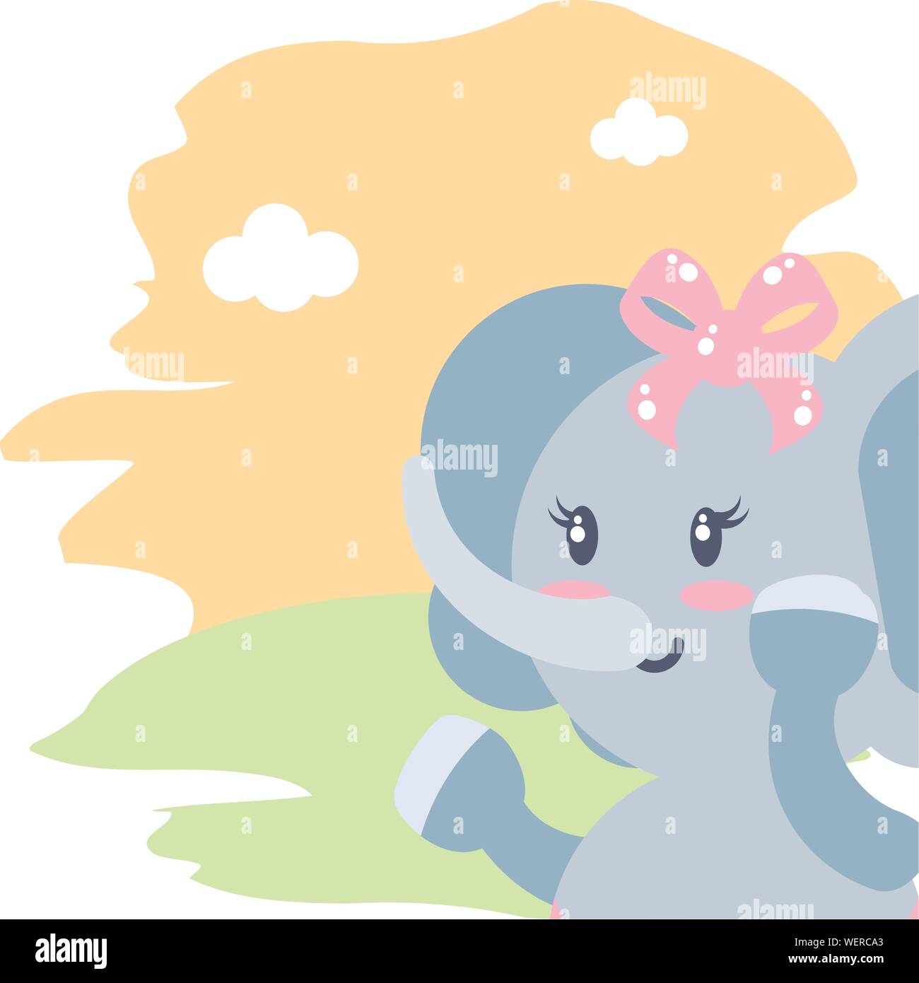 cute female elephant baby animal vector illustration design Stock ...
