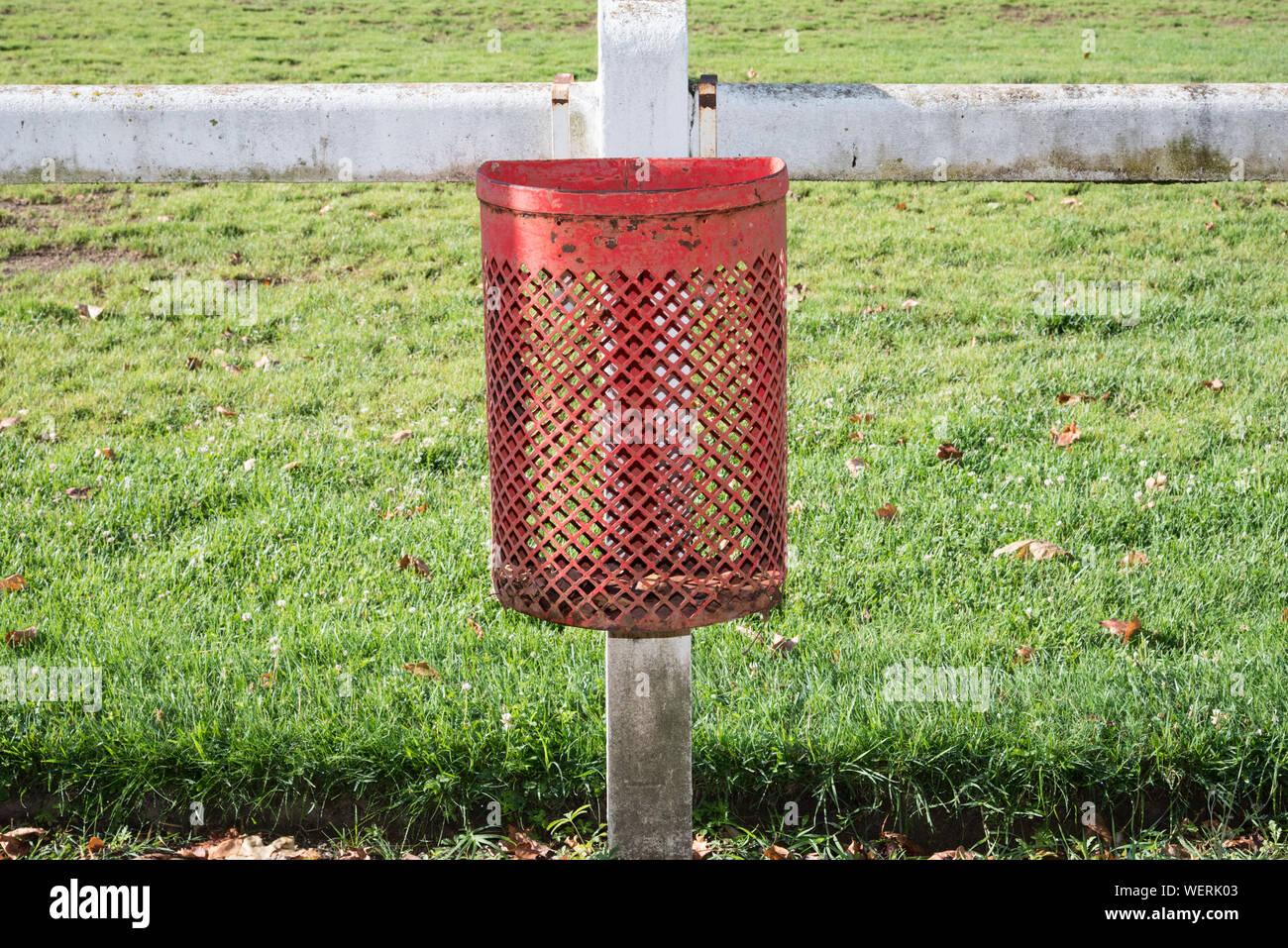 Red garbage bin hi-res stock photography and images - Alamy