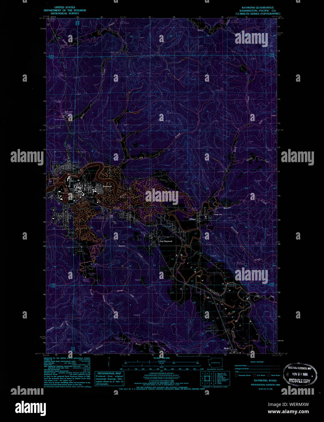 Raymond washington state map hi-res stock photography and images - Alamy