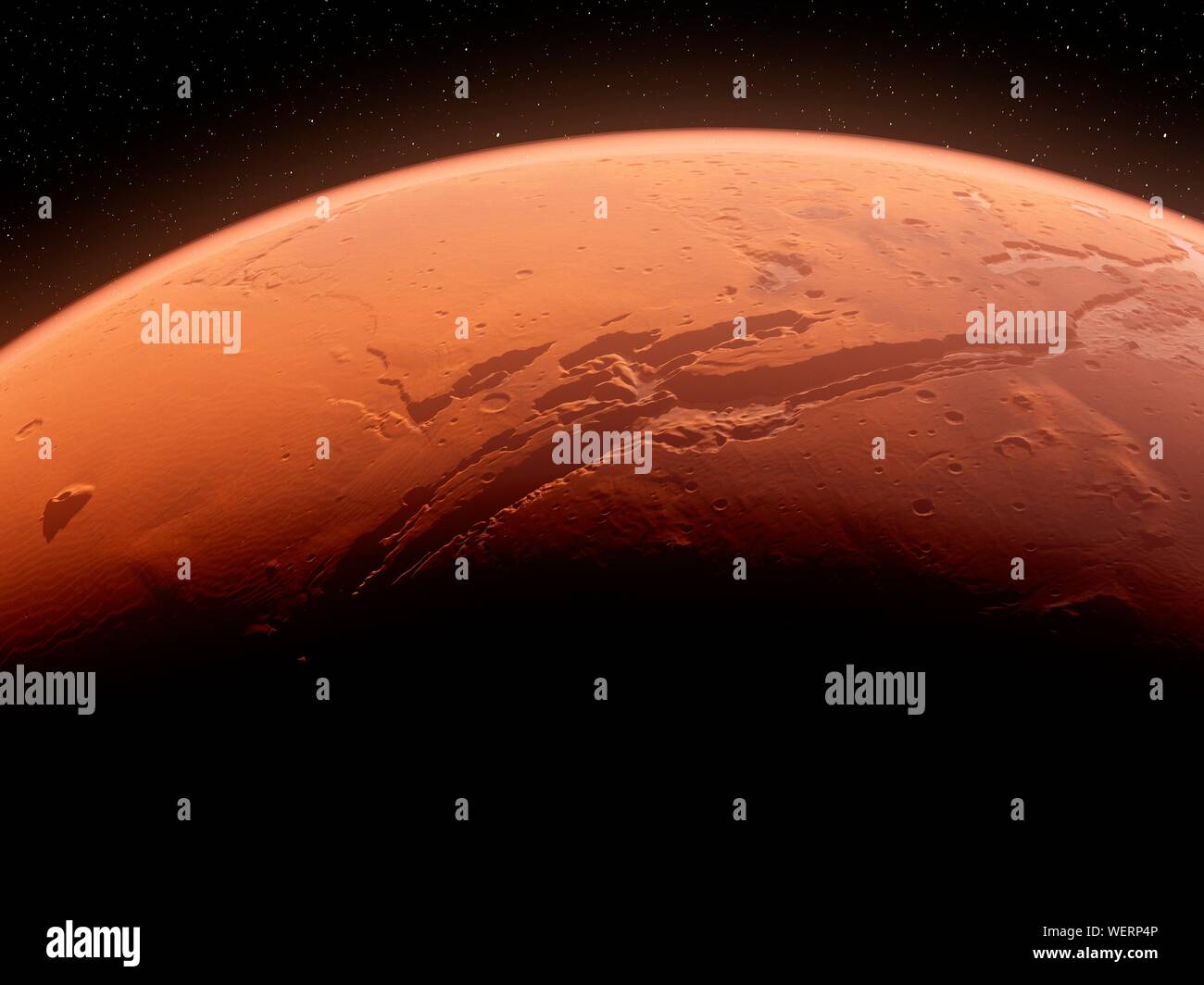 Valles Marineris, Mars, illustration Stock Photo - Alamy