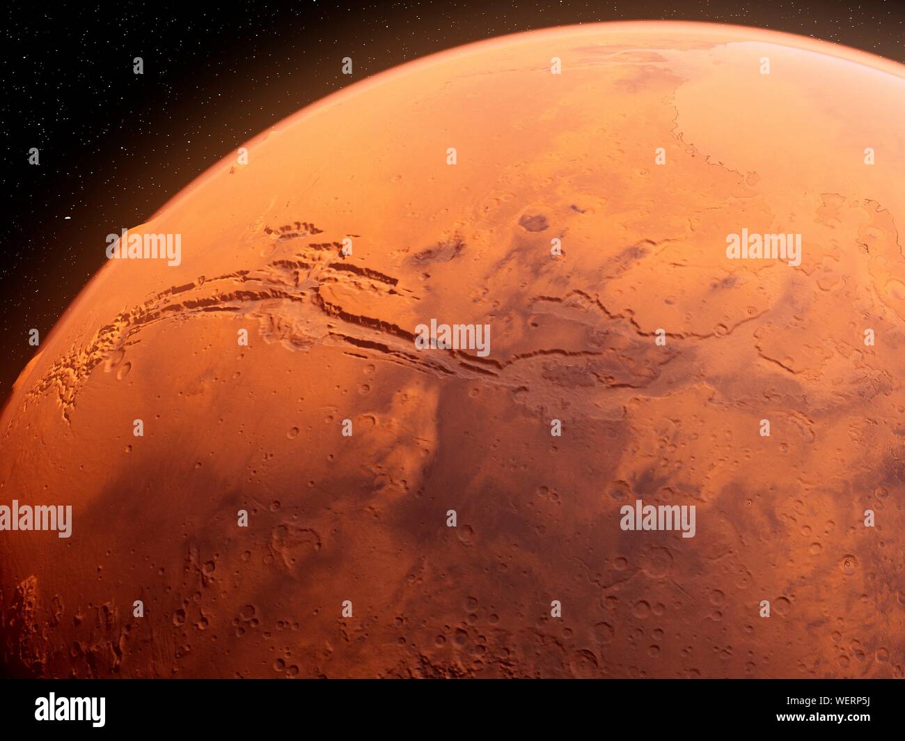 Canyons Of The Planet Mars With Names