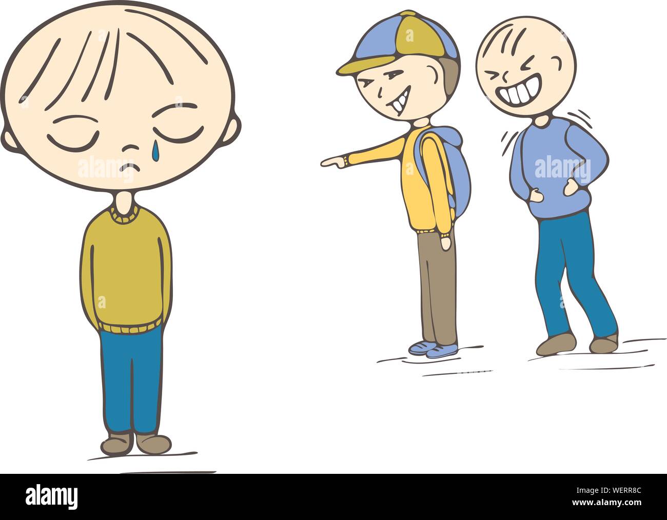 School children bullying boy, vector Stock Vector Image & Art - Alamy