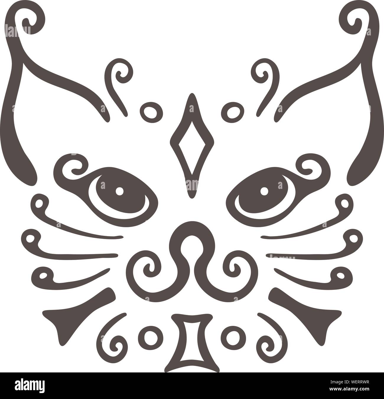 Line art abstract cat face, vector Stock Vector Image & Art - Alamy