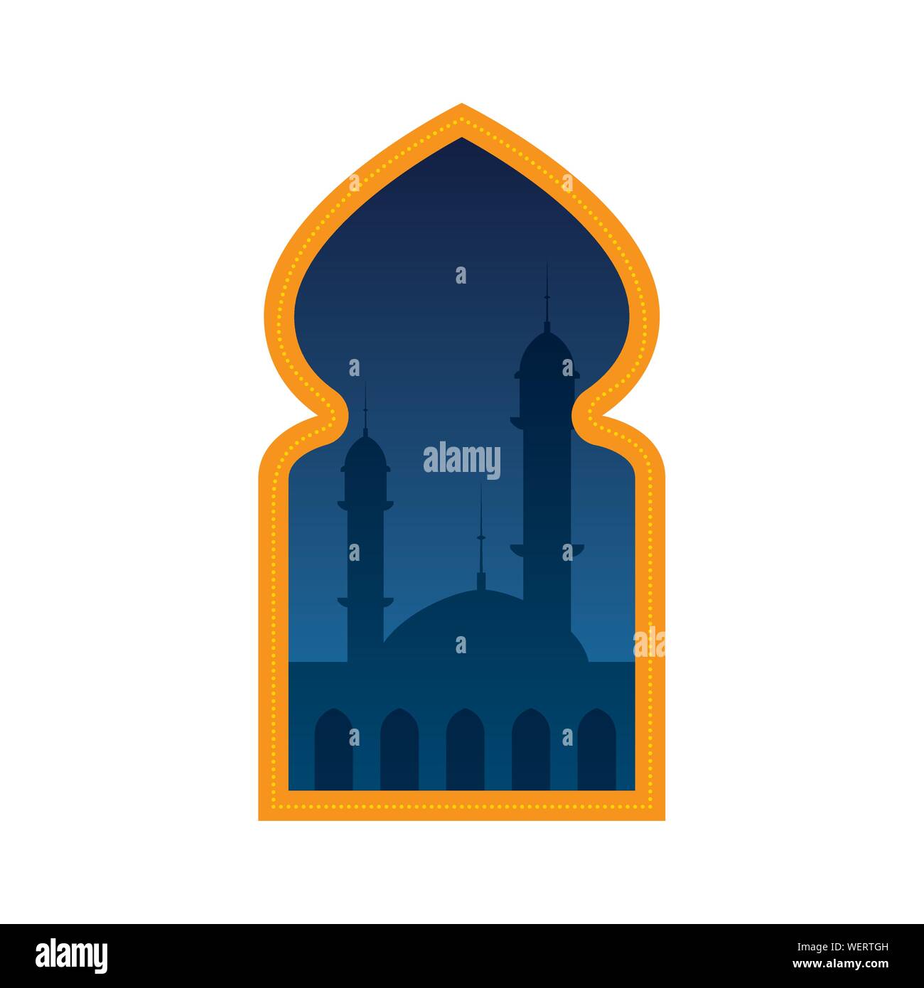 window with mosque building view Stock Vector Image & Art - Alamy
