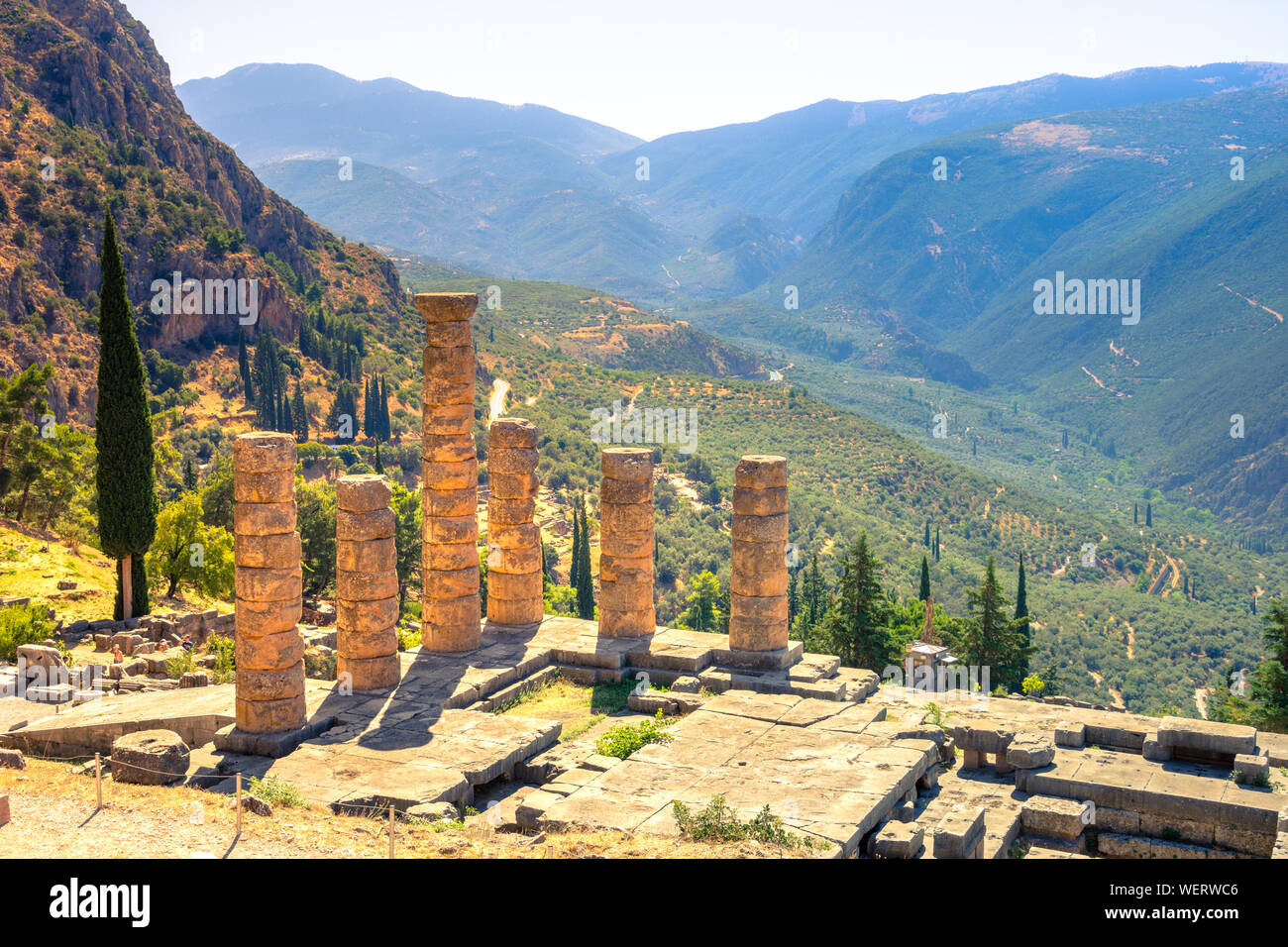 The temple of Apollo in Delphi, Greece Stock Photo - Alamy