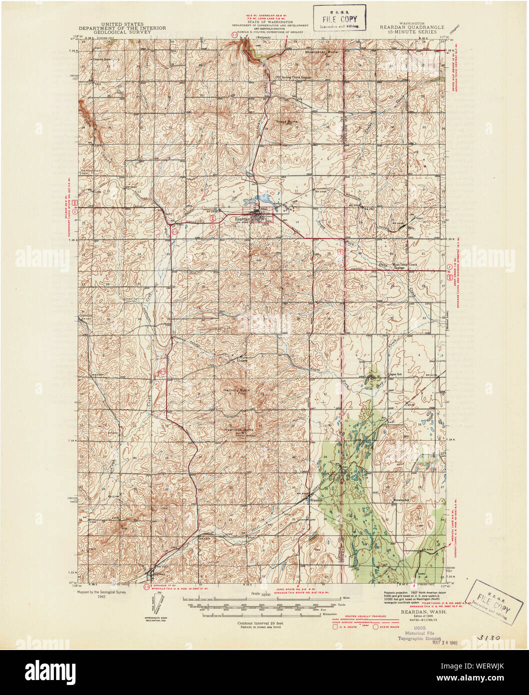 Map of reardan washington hi-res stock photography and images - Alamy