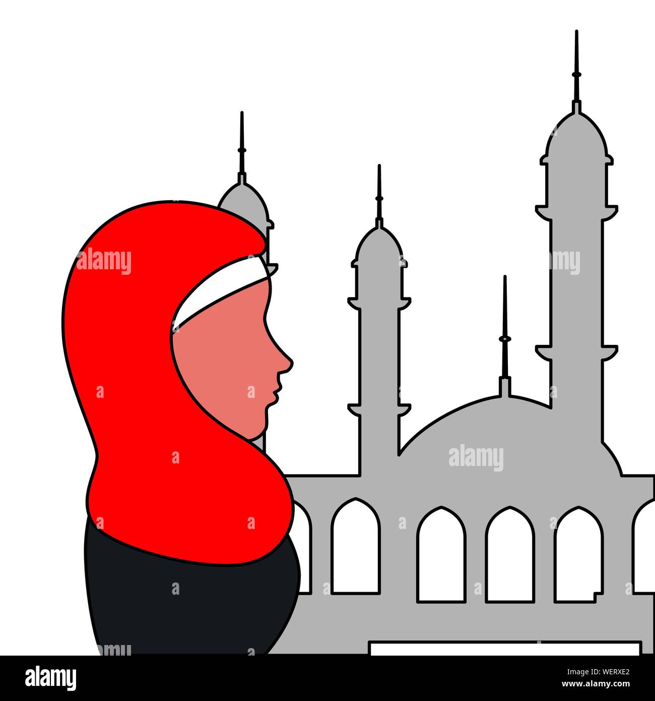 profile of islamic woman with traditional burka in mosque Stock Vector ...