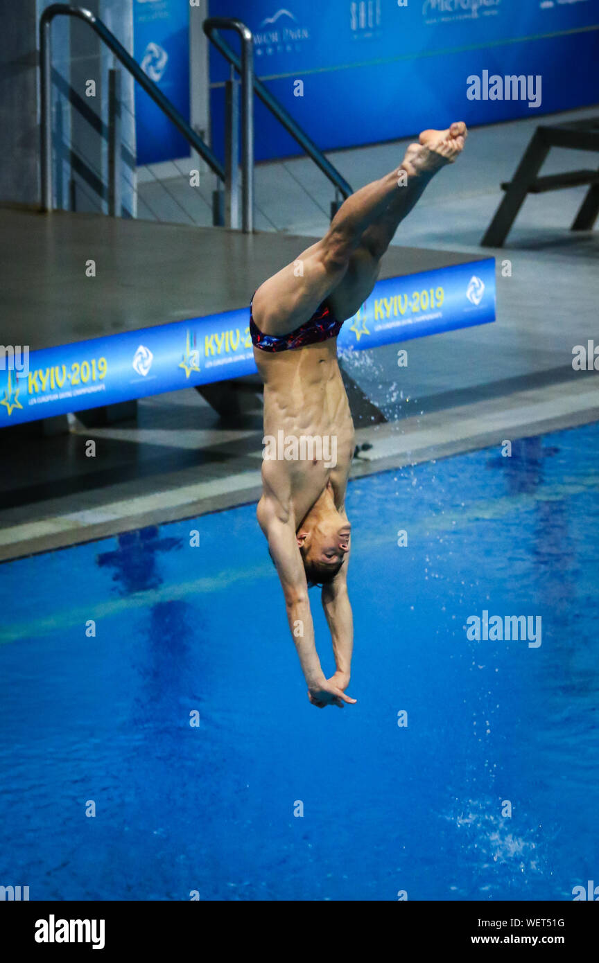 KYIV, UKRAINE - AUGUST 9, 2019: Jonathan SUCKOW of Switzerland performs ...