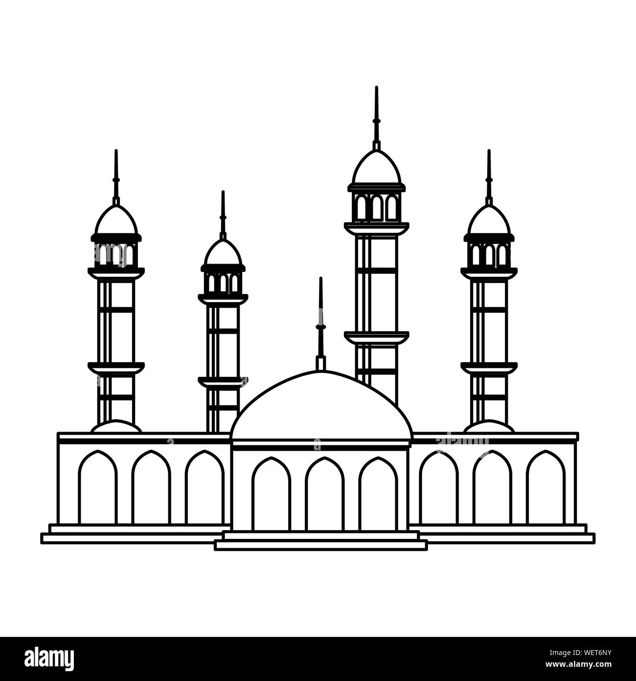 mosque building palace isolated icon Stock Vector Image & Art - Alamy