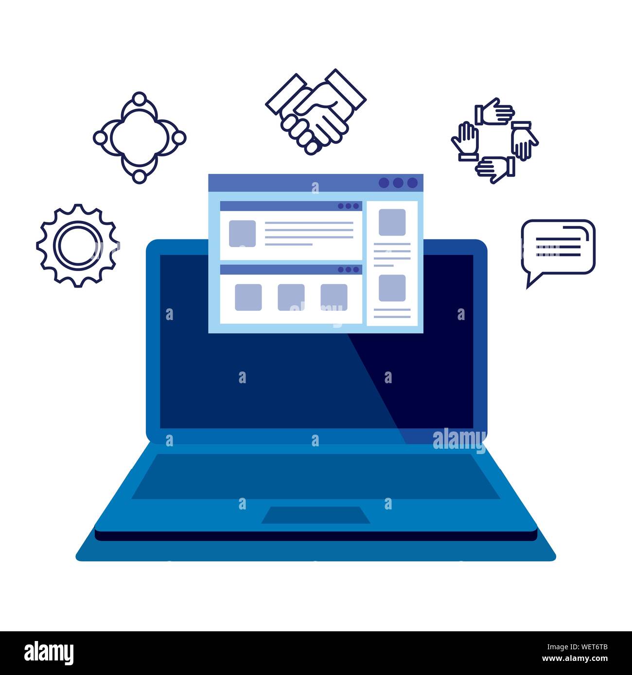 Laptop webpage template set hi-res stock photography and images - Alamy