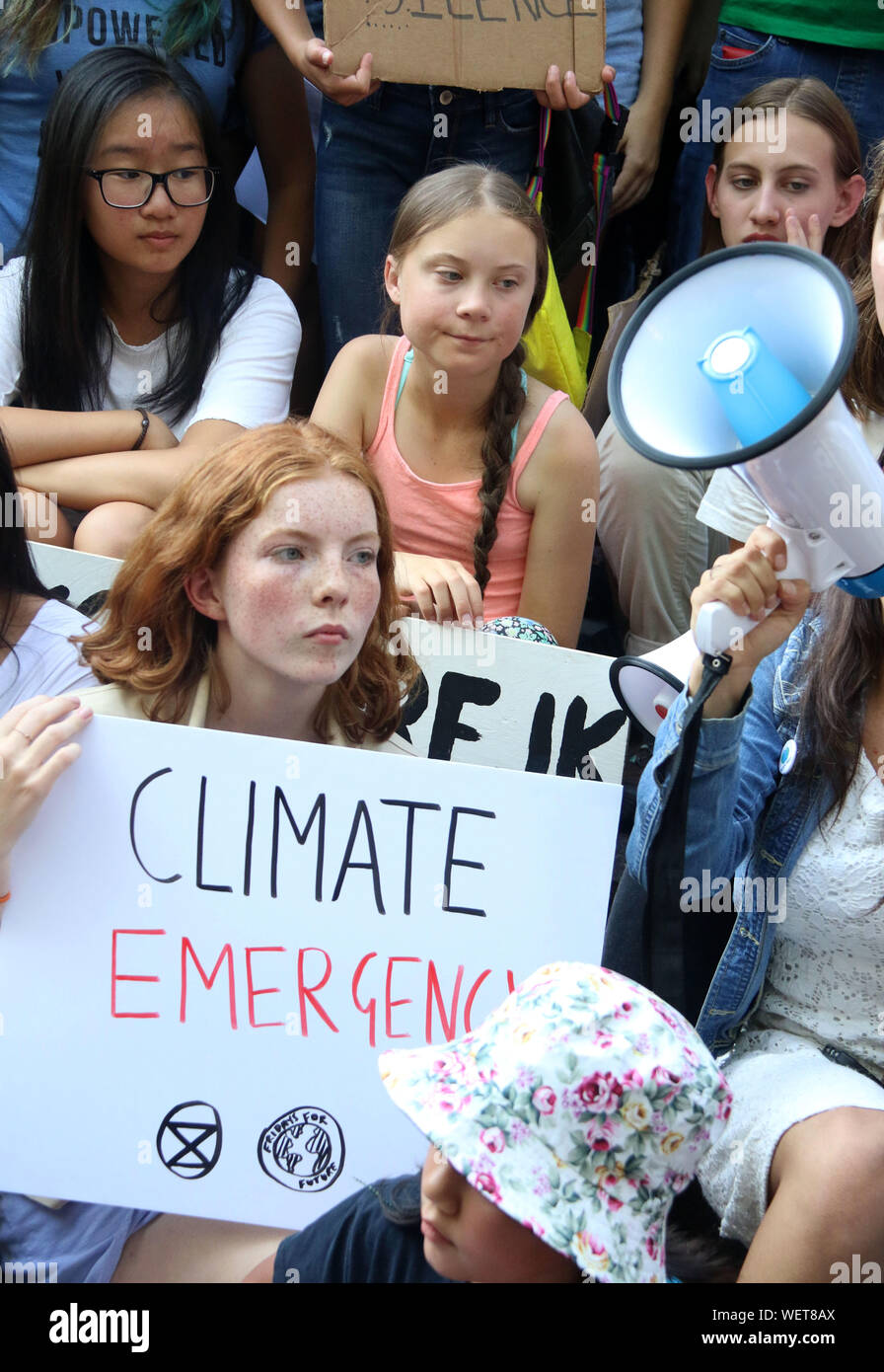 New York, New York, USA. 30th Aug, 2019. Activist GRETA THUNBERG and ...