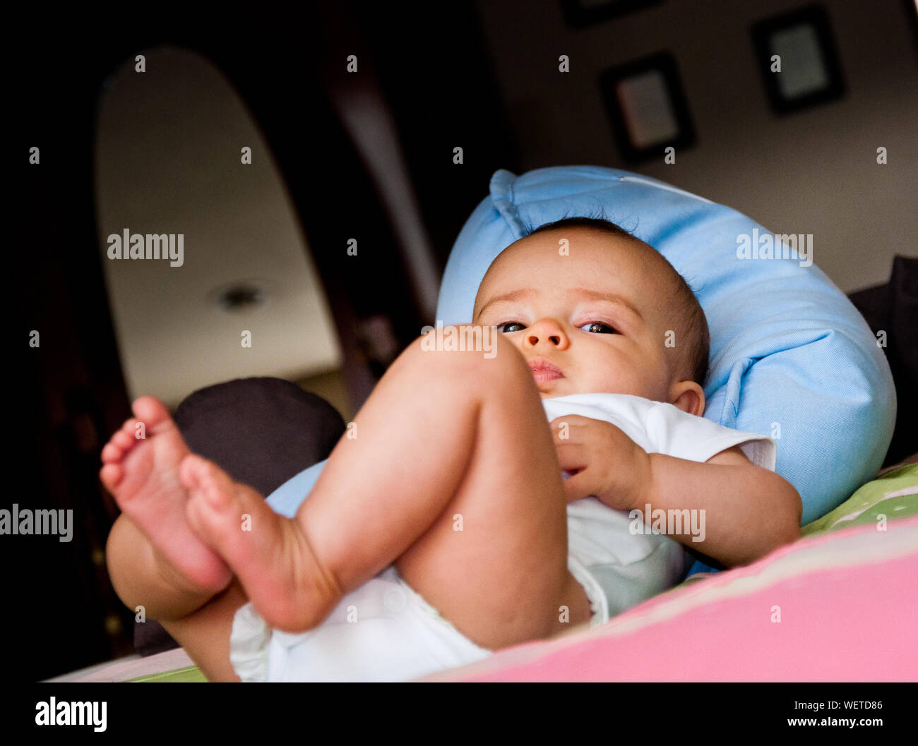 BEAUTIFUL BABY GIRL ALREADY WAKE UP FROM A NAP IN SUMER Stock Photo - Alamy