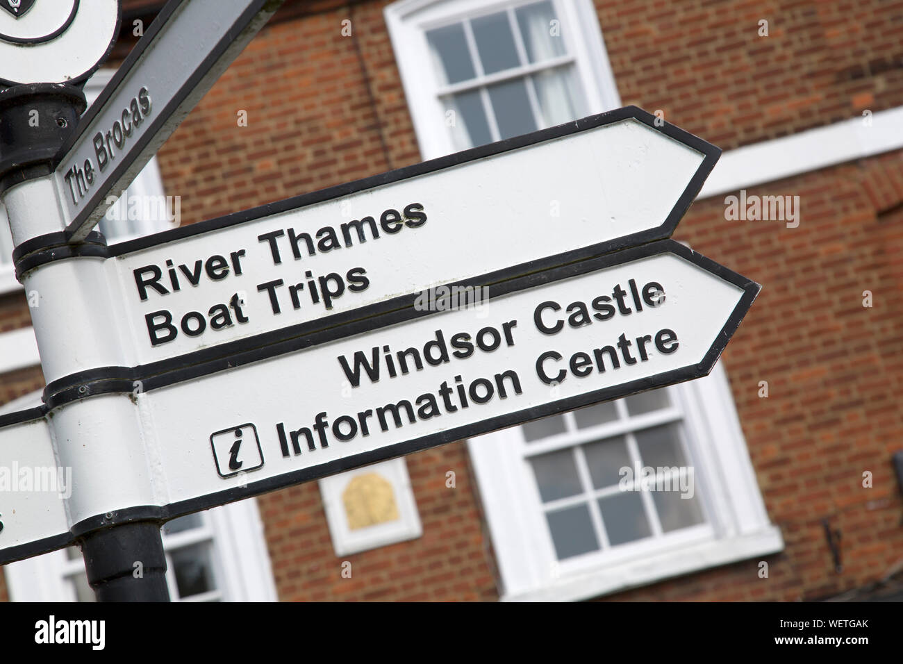 Tourist Direction Signpost at Eton; Windsor; London; England; UK Stock ...