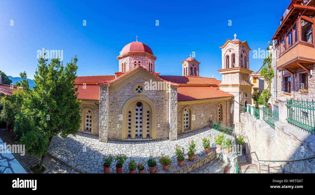 Scenic view of Arachova Village. Arachova is famous for its panoramic ...