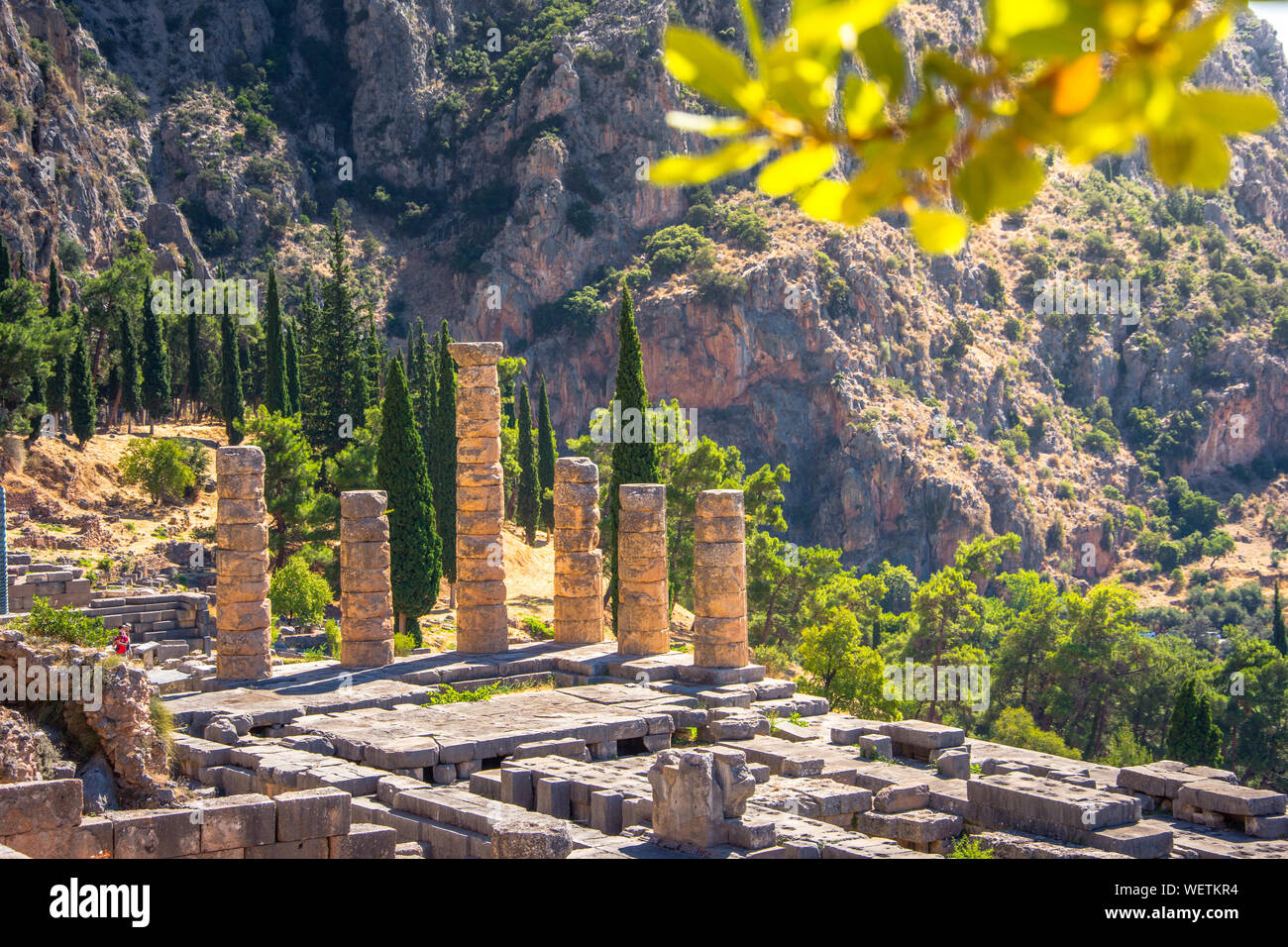 The temple of Apollo in Delphi, Greece Stock Photo - Alamy