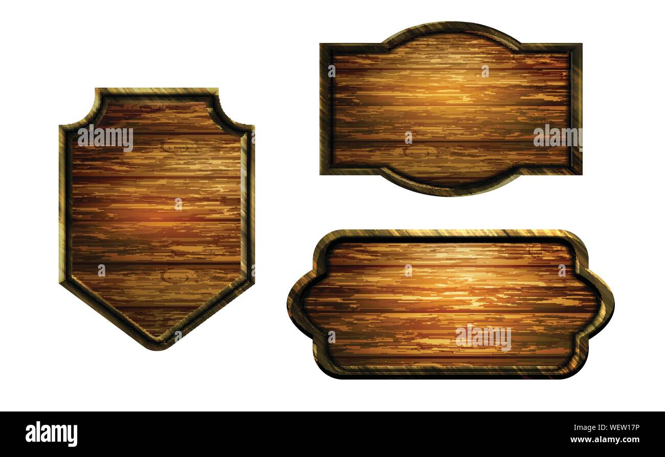 Vector Realistic Illustration Of Wooden Signboard Stock Vector Image