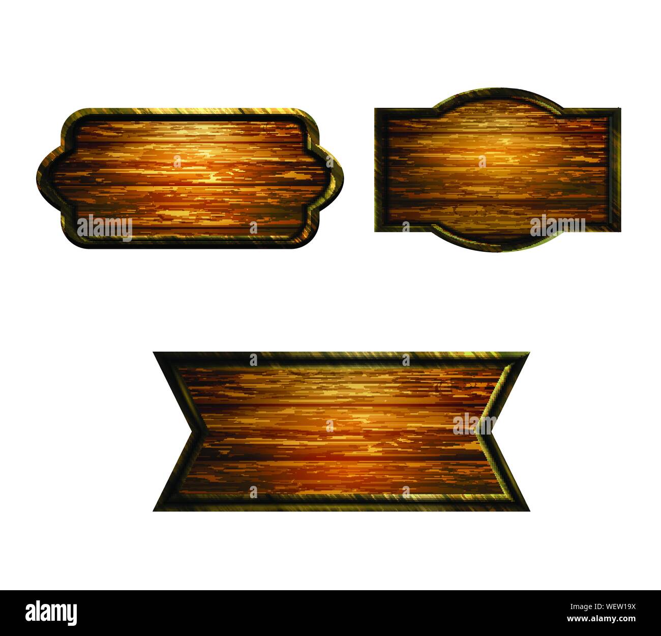 Vector realistic illustration of wooden signboard Stock Vector Image ...