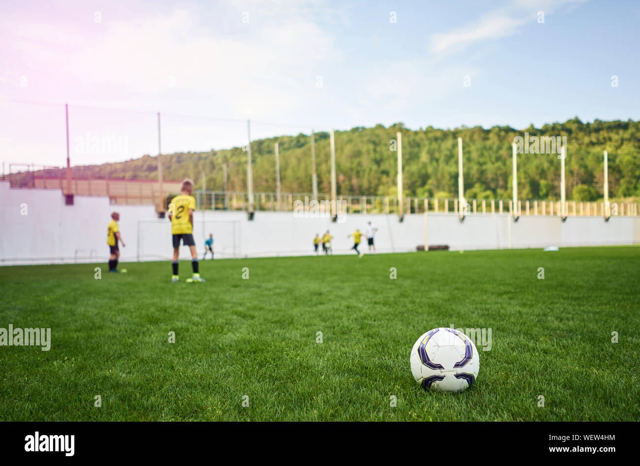Action close up football hi-res stock photography and images - Alamy