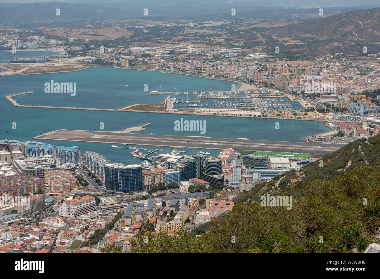 View over Gibraltar port and town Stock Photo - Alamy