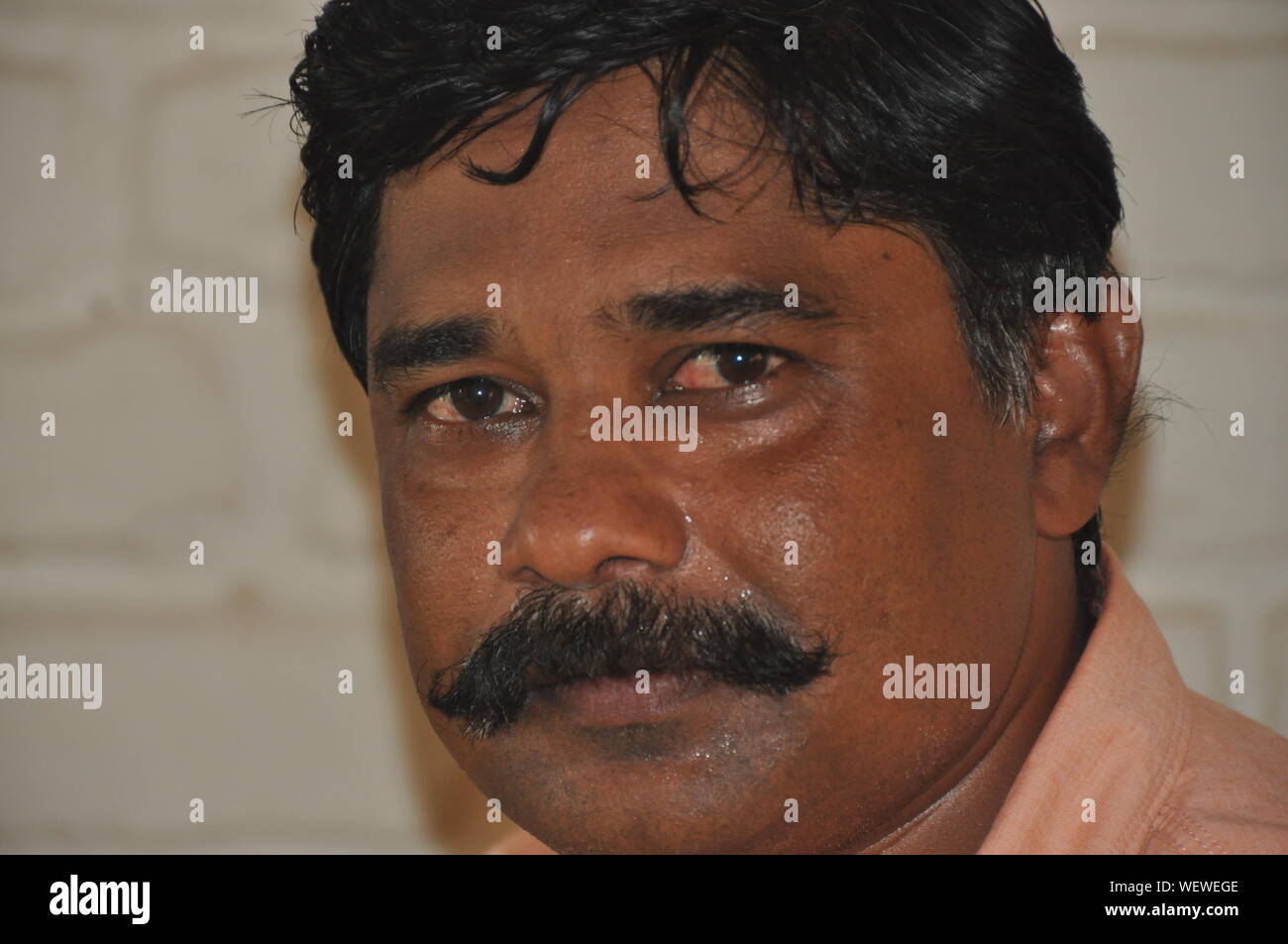 Indian man with mustache portrait hi-res stock photography and images ...